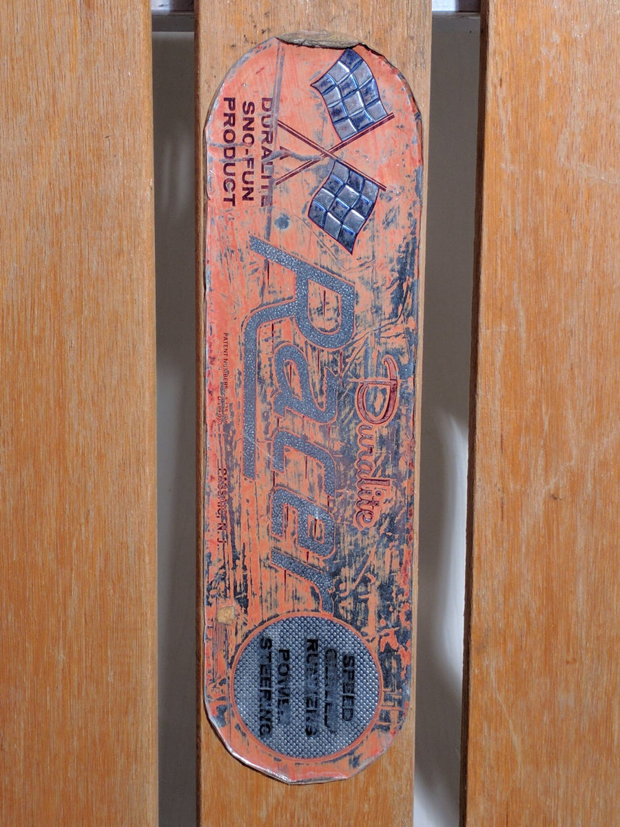 Duralite Racer snow sled, aluminum wood wooden winter Christmas displa ...