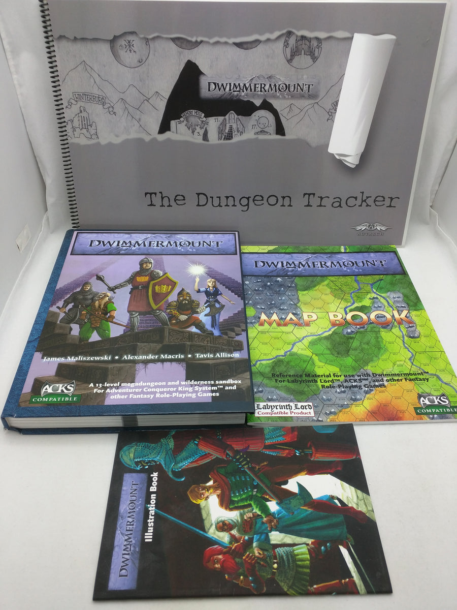 4 Dwimmermount Book Manual Dungeon Tracker Map Illustration RPG Set ...