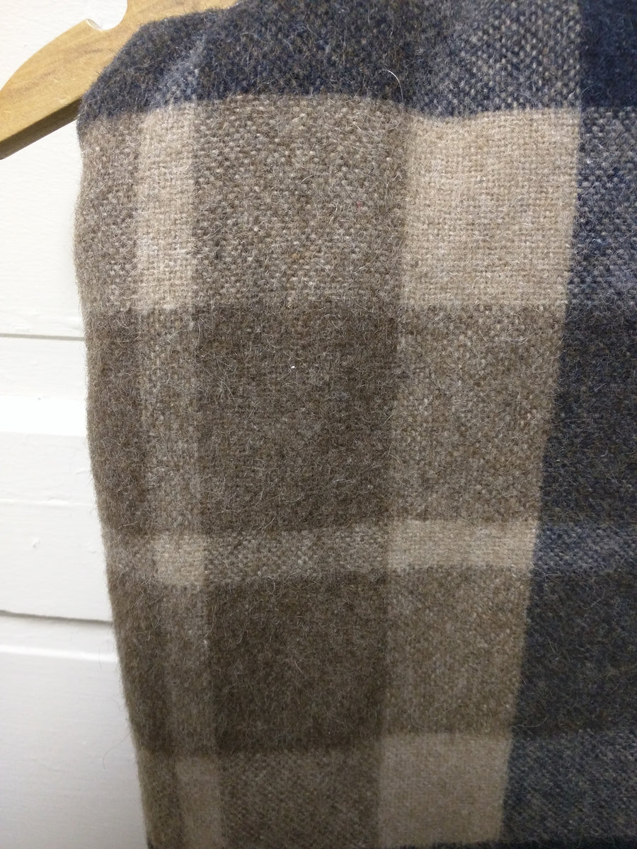 Alpaca Superfine Blanket Throw Incalpaca TPX Plaid Black Brown ...