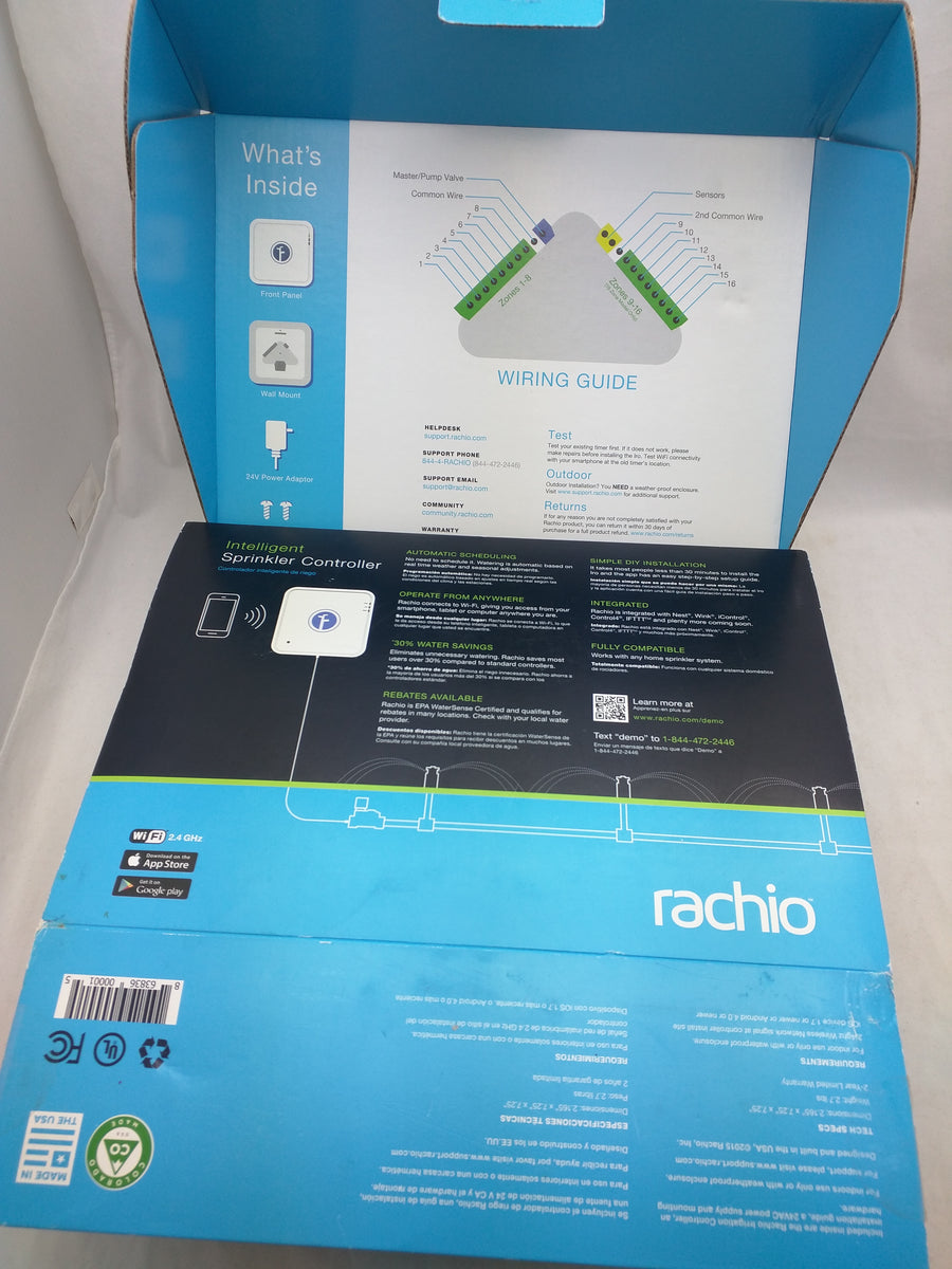 Rachio 16 Zone Sprinkler System Wifi Controller 1st Gen Intelligent Ap ...