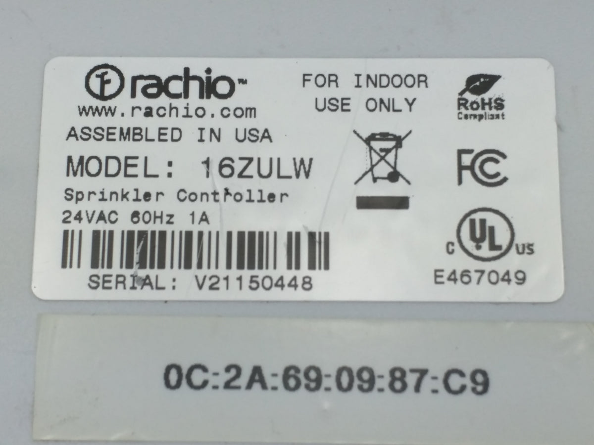 Rachio 16 Zone Sprinkler System Wifi Controller 1st Gen Intelligent Ap ...