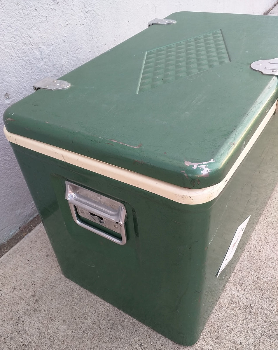 Coleman Diamond Cooler Low-Boy SnowLite Metal Green 5219 Vintage 1950 ...