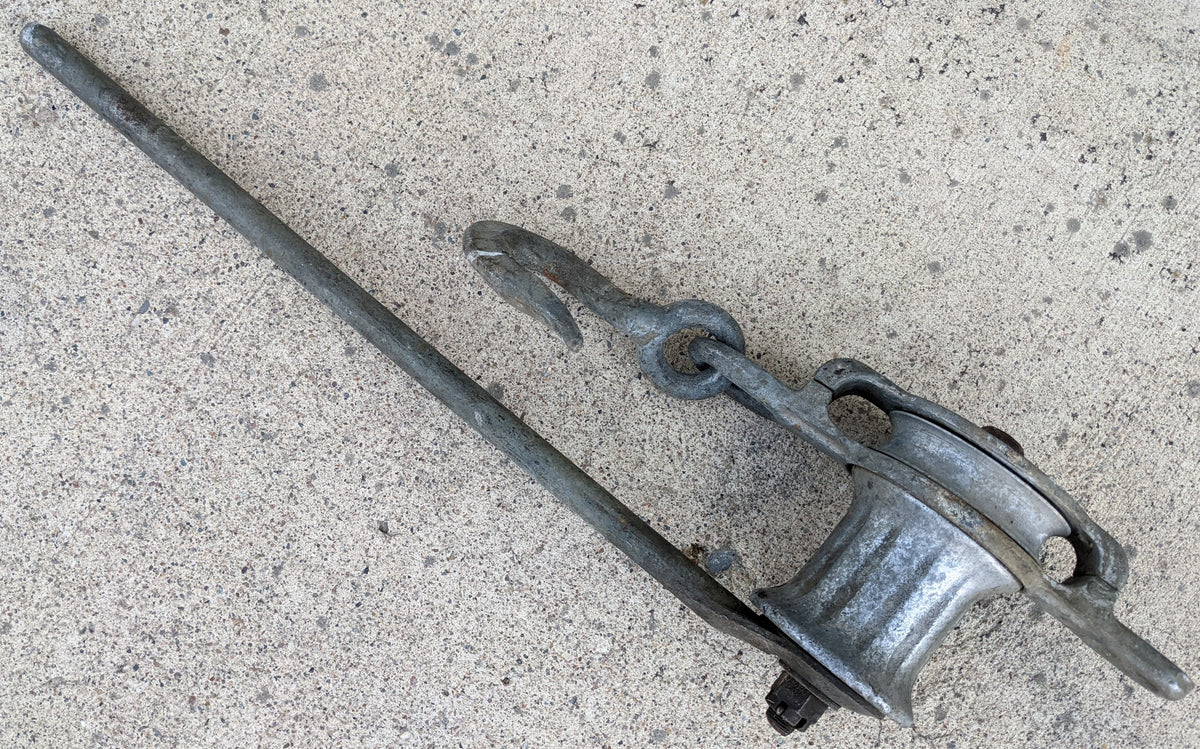 Chance Capstan Pulley Block Hoist Ratchet Pully Tool Metal Hook Lift V ...