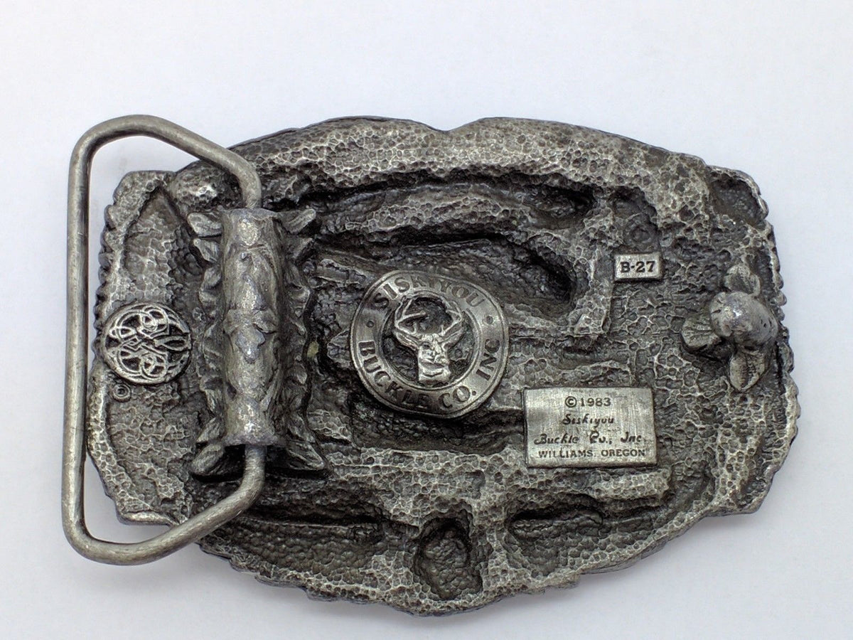 AIRPLANE PLANE AVIATION PILOT WINGS SHIELD BELT BUCKLE SISKIYOU 1983 V ...